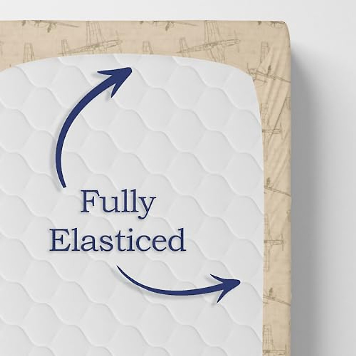 Glenna Jean Airplane Diaper Changing Pad Cover, Tan Brown Flying Aviation Baby Boy Nursery, Soft Cotton Infant Changing Pad Cover, Fits Standard Changing Pads, Vintage Airplane Design