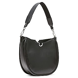 Calvin Klein Crisell Crescent Shoulder Bag, Black/Silver,One Size