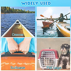 Housedeco 2 Pack Kayak Carry Handles with Kayak Hardware for Kayaks Suitcase Luggage (2Pcs Black)