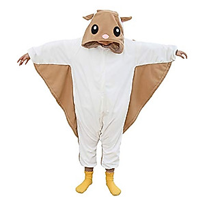 Flora Huxley Kids Animal Onesie Cosplay Helloween Costume (Flying Squirrel, 6 Years)