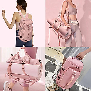 Gym Bags for Women Backpack Sport Duffle Bag with Shoe Compartment and Wet Pocket 30L Travel Bag Weekender Bag Overnight Bags