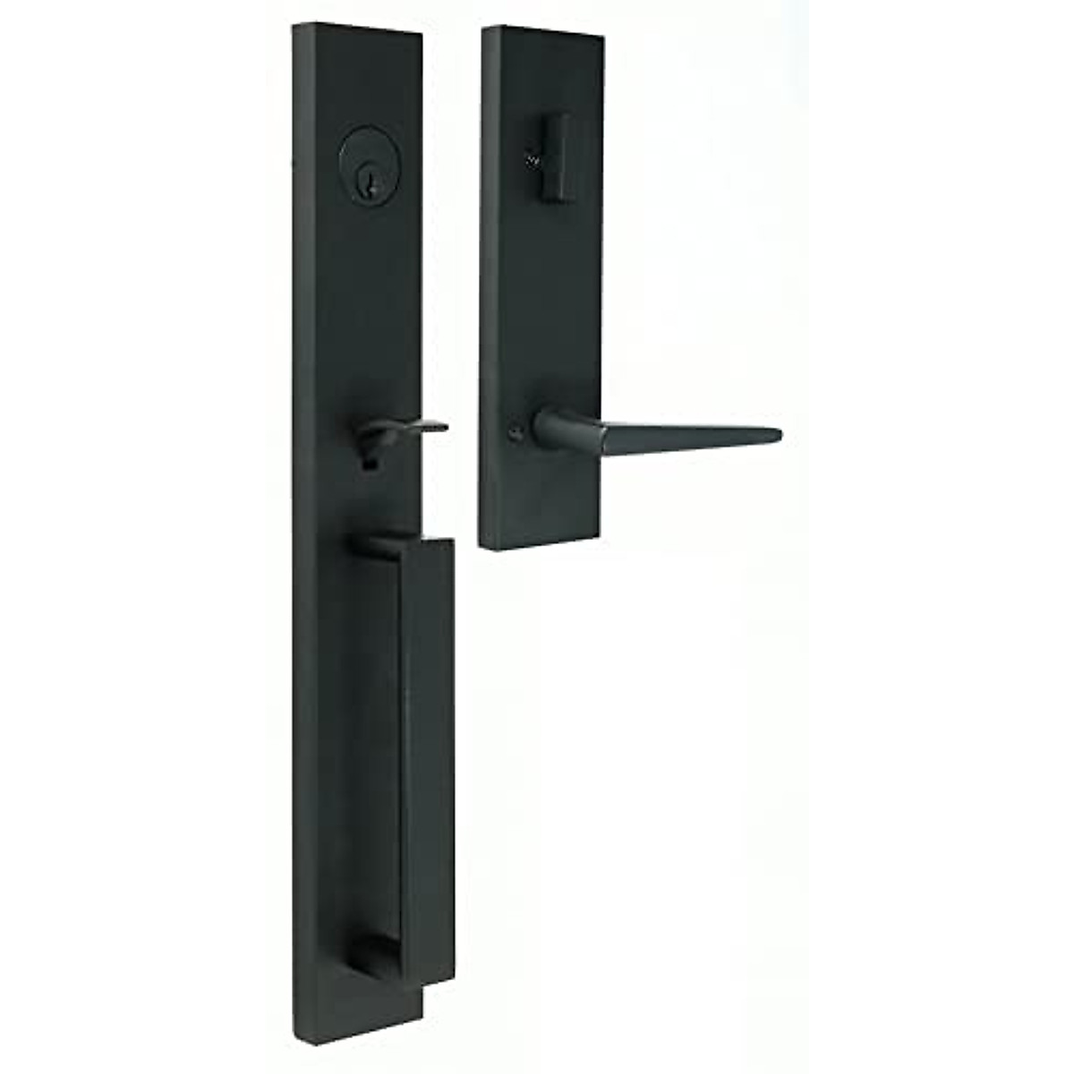 Weslock Xanthis Single Cylinder Entry Handle Set with Philtower Lever (Keyed Handleset, Matte Black)