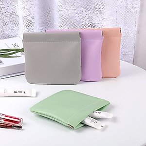6Pcs Small Makeup Bag for Purse Pouchic Lambskin Pocket Cosmetic Bag Squeeze Top Waterproof Travel Makeup Bag No Zipper Portable Mini Makeup Pouch Self-Closing Colorful Pouch for Women Girls