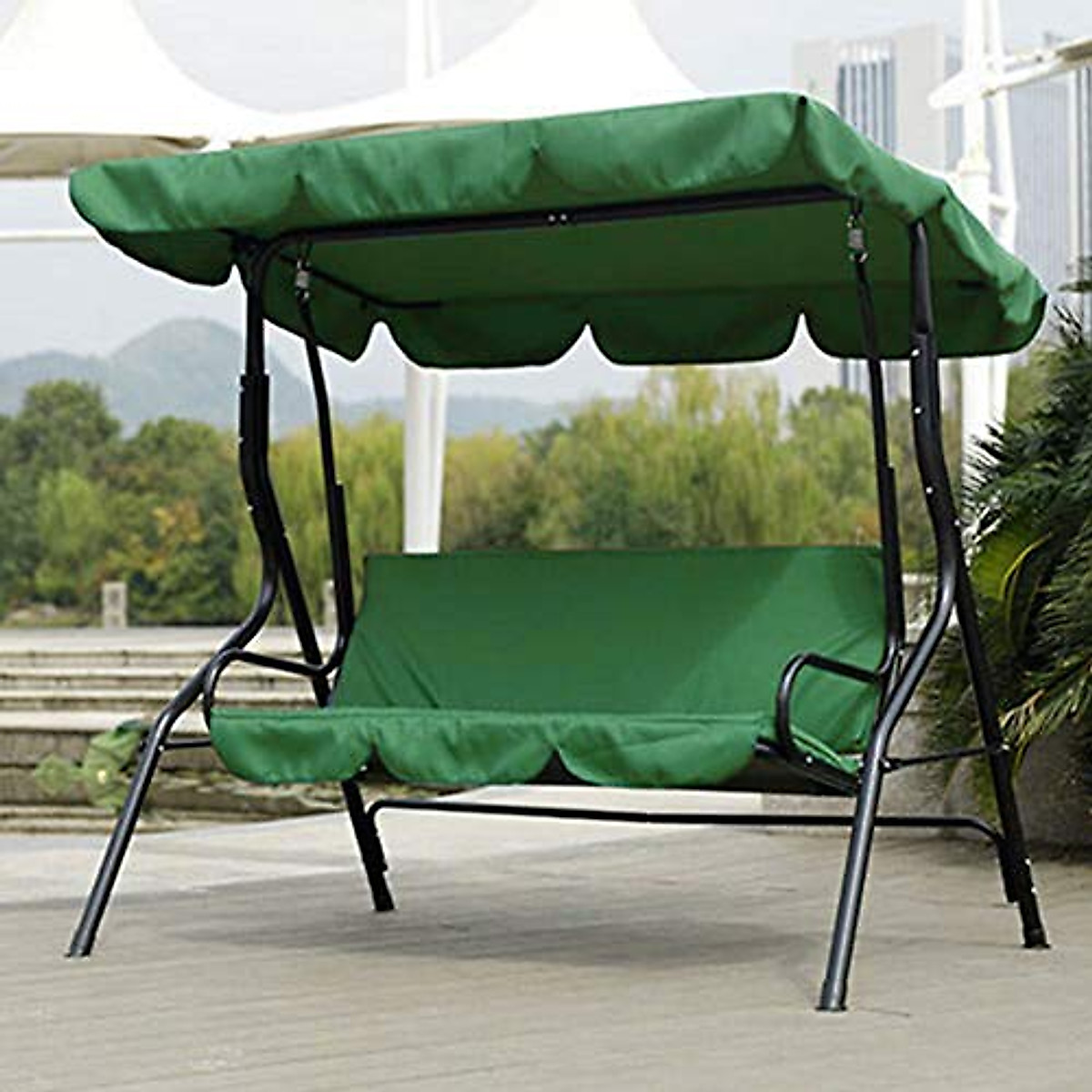 Keenso Outdoor Swing Cushions,Swing Cushion,3 Seat Waterproof Swing Seat Cover Swing Chair Cover for Patio Courtyard Garden 60 x 20 x20in