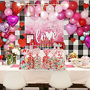 Konsait Valentine's Day Heart Love Cellophane Treat Bags, 120 Pcs Red Heart Love Candy Wrapper Bags with Twist Ties for Baby Shower Birthday Party Favors Valentines Cookies Goodie Gift Bags