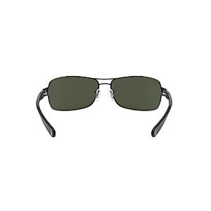 Ray-Ban RB3379 Rectangular Sunglasses, Gunmetal/Polarized Dark Green, 64 mm