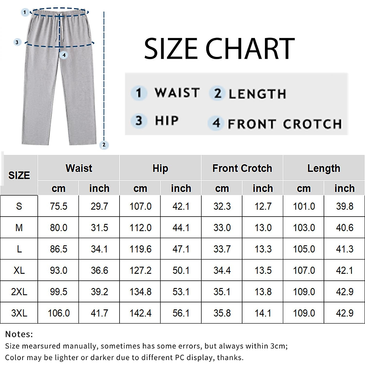 COOFANDY Men's Jogger Sweatpants Cotton Yoga Pants Casual Trousers Lounge Pants Black