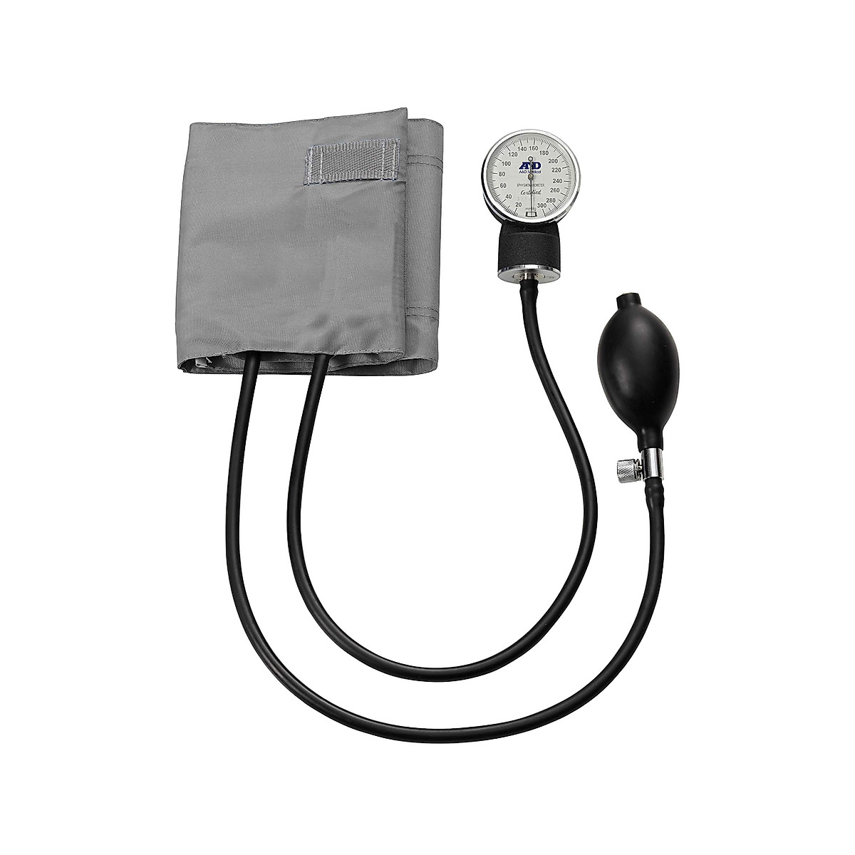 A&D Medical Professional Aneroid Sphygmomanometer UA-201 with Adult Cuff (25-36cm / 10-14" Range), Blood Pressure Machine with Latex Bulb, Air Release Valve, Calibration Key & Storage Case