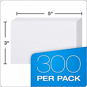 Oxford 3 X 5 Inches Blank Ruled Index Card, 300 Count, White (10013)