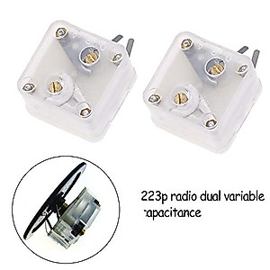 Acxico 5Pcs 223p Duplex Radio Variable Capacitor 60pf/140pf 2.1mm Hole Shaft for Pocket Radio Accessories