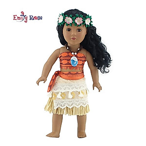 Emily Rose 18 Inch Doll Clothes & Accessories | 18" Doll Island Princess 6 PC Outfit Gift Set | Compatible with 18" American Girl Dolls Dolls