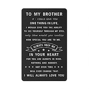 Laluminter Brother Gift Ideas, Big Brother Christmas Card, Engraved Wallet Card Decorations to My Bro