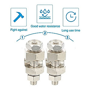 Scicalife 2pcs Solar Panel Grounding Lug Solar Grounding Clip for RV Boat Off Gird Roof Installation Earthing Lug Cable Clamp Wiring Frame Clip Supply