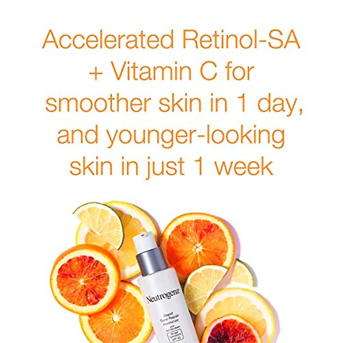 Neutrogena Rapid Tone Repair Retinol + Vitamin C Facial Moisturizer with Retinol, Vitamin C, Hyaluronic Acid & SPF 30 Sunscreen, Tone-Evening & Brightening Face Cream, 1 fl. oz