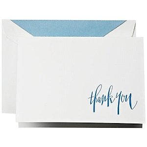Crane & Co. Hand Engraved Newport Blue Thank You Notes (CT1313)