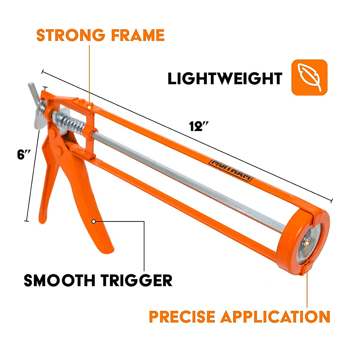 Heavy Duty Caulk Gun for Construction and Home Improvement - Dripless Caulk Gun, Hand Caulking Guns, Caulking Gun, Caulk Gun for Silicone, Gun Caulk, Sealant Gun by Mantium