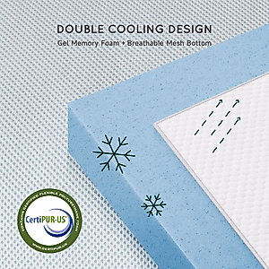 Z-HOM Queen Size 3 Inch Gel Memory Foam Mattress Topper with Zippered Cotton Cover, Cooling & Breathable, CertiPUR-US Certified