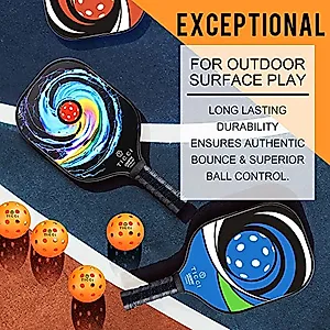 TICCI USAPA 40 Holes Outdoor Pickleballs USA Pickleball Approved Ball Orange 15 Pack