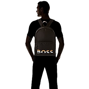BOSS Men's Iconic Logo Nylon Backpack, Galaxy Black, One Size