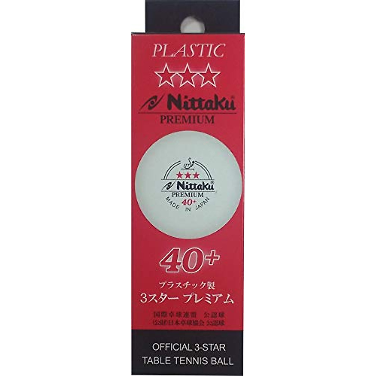 NITTAKU 3-Stars Premium 40+ Table Tennis Ball (Pack of 12 Balls)