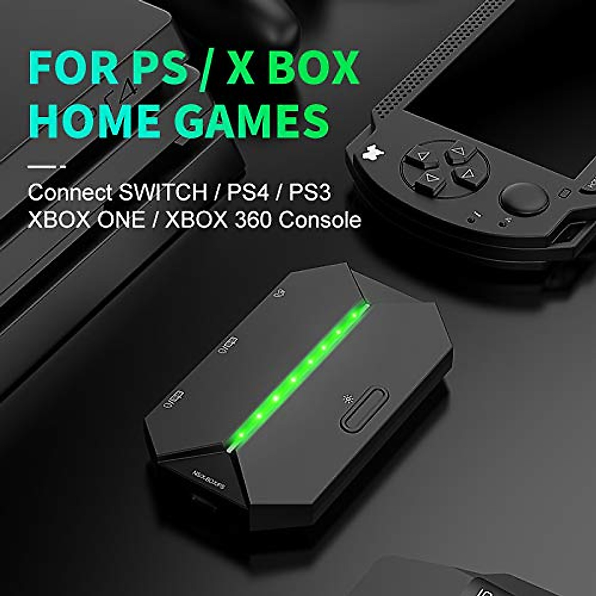 60% Wired Gaming Keyboard and Mouse Combo,Compact RGB Backlit Mini Mechanical Feel Keyboard Converter Adapter,RGB 6400 DPI Lightweight Gaming Honeycomb Shell Mouse for Xbox,PC,Laptop,MAC