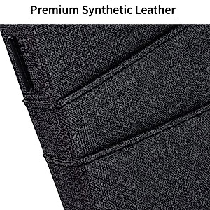 Dockem Card Case for iPhone 14 Pro with Built-in Metal Plate for Magnetic Mounting & 2 Card Holder Pockets: Luxe M2 Wallet, Canvas Style Synthetic Leather (iPhone 14 Pro, Black)