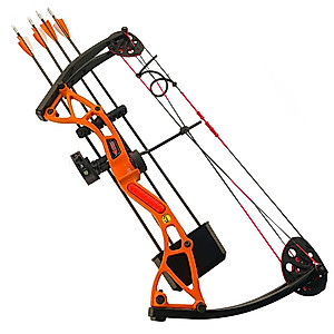 Linkboy Kid Compound Bow Set for Youth and Beginners 9-13 years Brithday Gift, Right Handed,Amounted for Shooting,Easy learning Adjustable 10-20 Lbs Archery Practice Safe arrows Passionate Orange