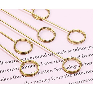 Metal Wire Floral Picks Penta Angel 20Pcs 11.8’’ Round Gold Place Card Table Number Holders Photo Note Name Card Holding Clips for Wedding Birthday Party Cake Decoration (Round)