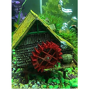 Saim Windmill Live Action Aquarium Ornaments/Air Pump Aquarium Bubble Decorations