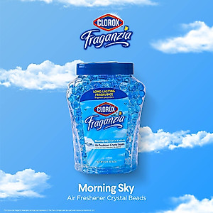 Clorox Fraganzia Crystal Beads Air Freshener in Morning Sky Scent - Long-Lasting Air Freshener Beads to Freshen Home, Car, or Office - 12 Oz Air Freshening Beads