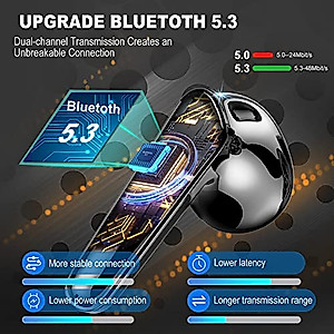 Wireless Earbud, Bluetooth 5.3 Headphones with 4 ENC Mic, Bluetooth Earbud in Ear Noise Cancelling Wireless Earphones Deep Bass Mini Earbud 40H Play IP7 Waterproof Sports Ear Buds USB-C[New Upgrade]