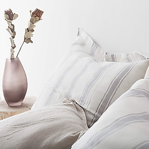 ATLINIA Bedding Duvet Cover Set Linen - 55% Linen 45% Cotton Blend Washed Bed Sets Farmhouse Comforter Cover Set (1 Duvet Cover and 2 Pillow Shams) Queen Size Soft Breathable Bedding, Mauve