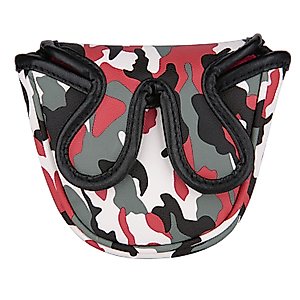 Golf Builder Red Camouflage Golf Club Mallet Putter Head Cover with Magnetic Closure for Center Shaft Putters