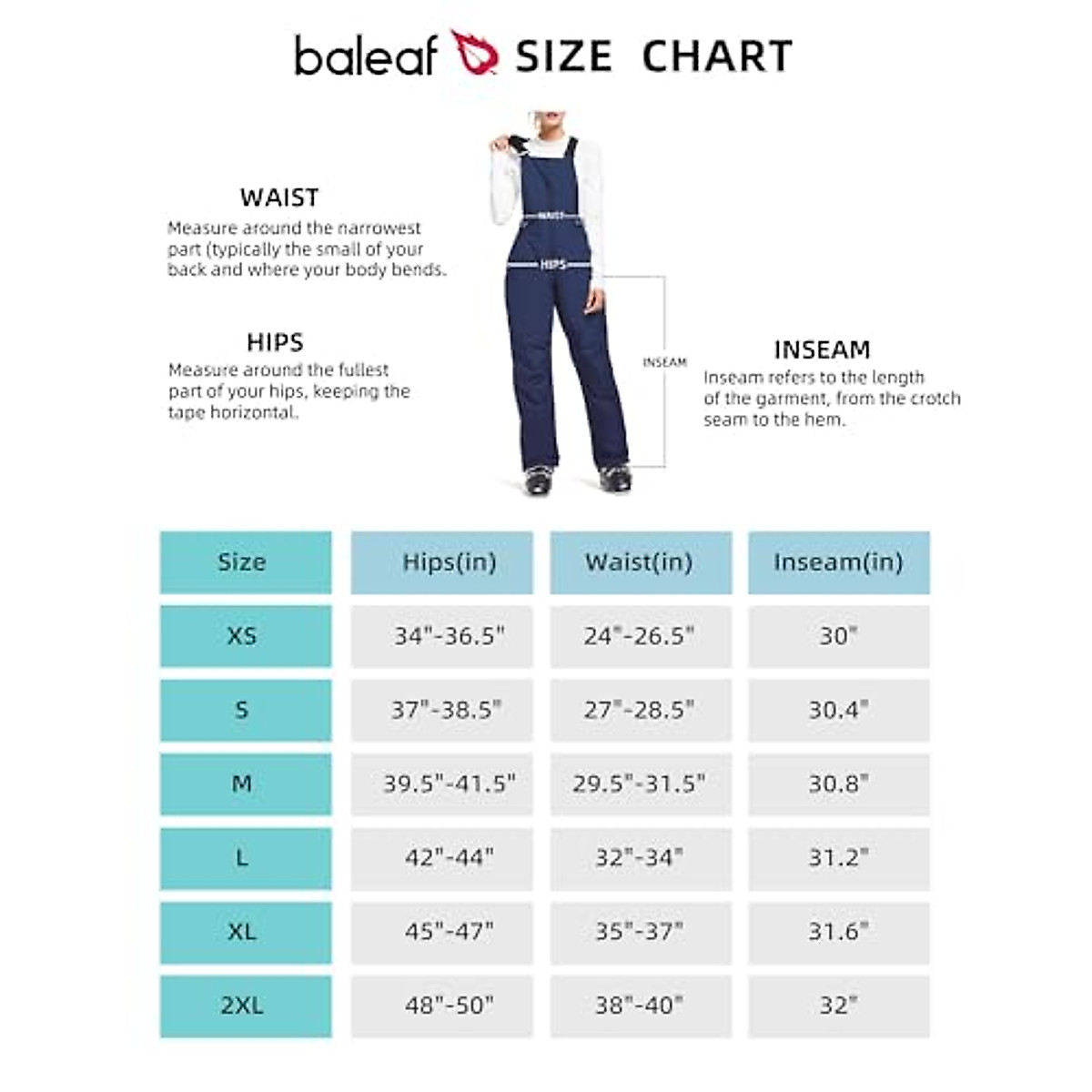 BALEAF Women's Insulated Waterproof Ski Bib Overalls Snow Windproof Snowboarding Pant Grey Size 2XL