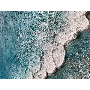 Blue Ocean Sea Wall Art Seaside Hand Painted Oil Painting on Canvas Large Beach Pictures Modern White Wave Artwork for Bedroom Home Office Decor