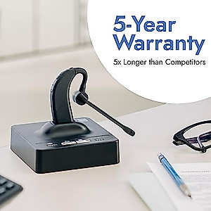 Leitner LH280 Wireless Office Headset with Mic - Computer and Telephone Headset - Phone Headsets for Office Phones – On-Ear