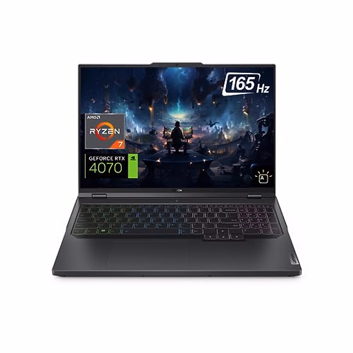 Lenovo Legion Pro 5 Gen 8 Gaming Laptop, 16” WQXGA 165Hz Display, AMD Ryzen 7 7745HX, NVIDIA GeForce RTX 4070, 64GB DDR5 RAM, 2TB SSD + 2TB SSD, Wi-Fi 6, RGB Backlit KB, Windows 11 Home, Onyx Grey