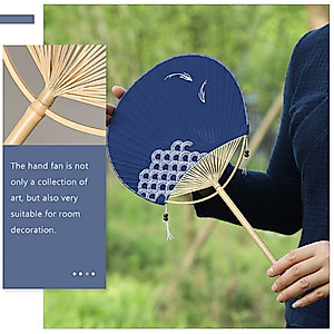 Cabilock and Fan Summer Round Fan Exquisite Circular Fan Japanese Round Fan Chinese Fan Japanese Style Fan Japanese Fan Dancing Fan Dancing Props Japanese Decor Fan Decorative Handle Fan