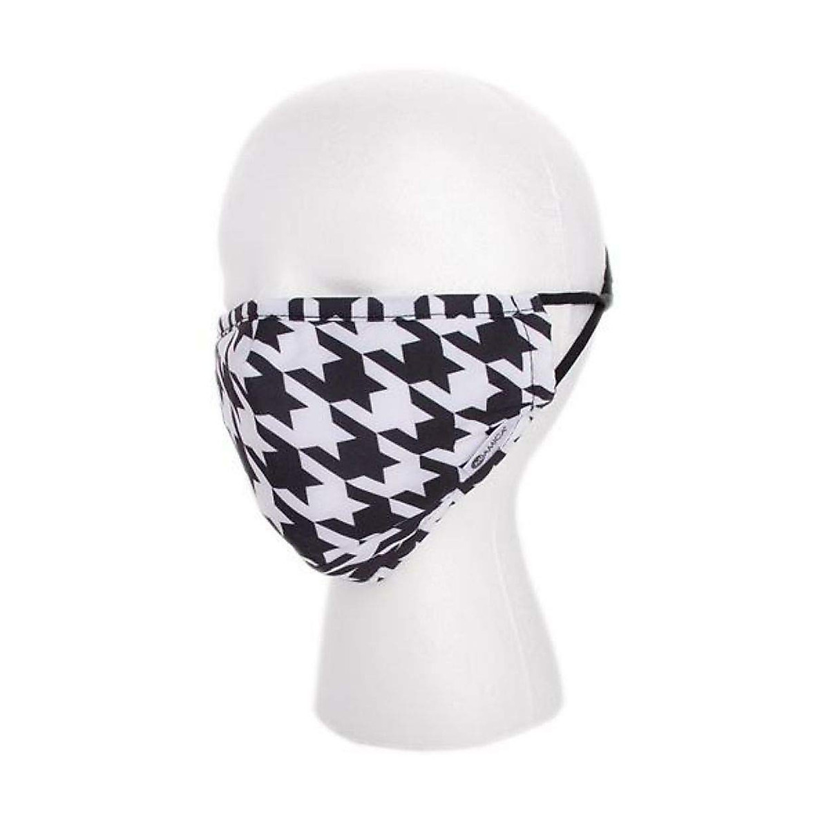 MIAMICA 3 Fashion Cloth Face Mask Nose Wire Cotton Breathable Double Layer Machine Washable Reusable Adjustable Ear Strap Inner Pocket for Removable Filter - Houndstooth, Black, White