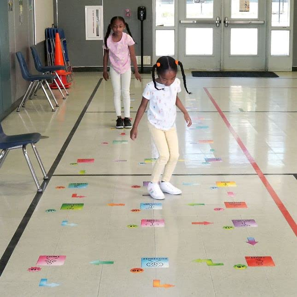EZ Stick Sensory Path for Hallways – 98 Decals for Floors, Get Moving