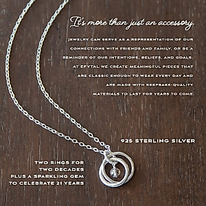 EFYTAL 21st Birthday Gifts for Her, Sterling Silver Necklace, 21 Year Old Birthday Gifts for Her, 21st Birthday Decorations for Her, Gifts for 21 Year Old Female, 21st Birthday Gifts for Daughter