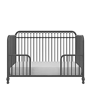Little Seeds Raven 3-in-1 Convertible Metal Crib, JMPA Certified, Gray