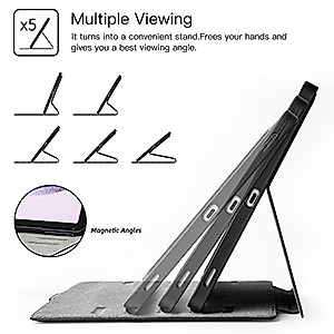 ZtotopCase for Samsung Galaxy Tab S7 FE 5G/S7 Plus/S8 Plus 12.4 Inch Tablet [5 Magnetic Stand Angles],Auto Wake/Sleep, Premium PU Leather Smart Cover for Galaxy S8+ 2022/S7 FE 2021/S7+ 2020,Black