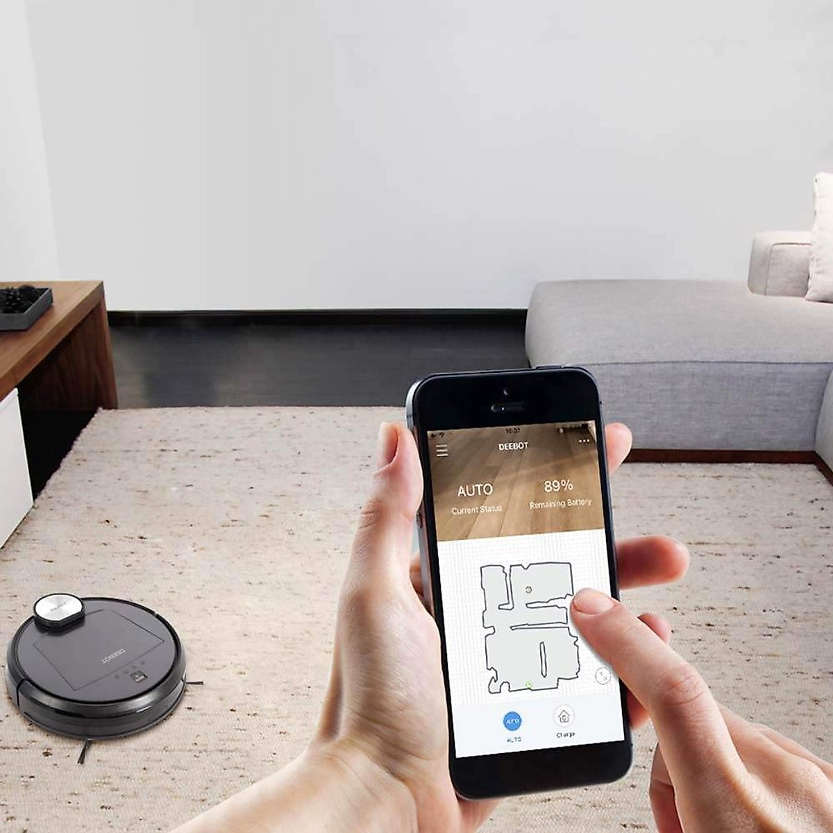 Ecovacs Deebot R95 Robotic Vacuum with the Latest Mapping Technology, Perfect for Bare Floors and Carpets, and Homes with Pets, Wifi Enabled, Compatible with Alexa