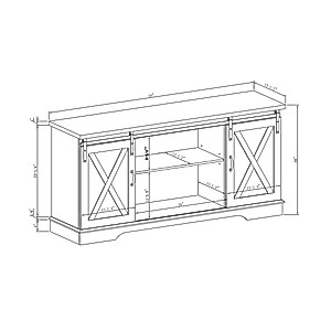 Home Accent Furnishings Tucker 58 Inch Sliding Barn Door TV Console in Stone Grey