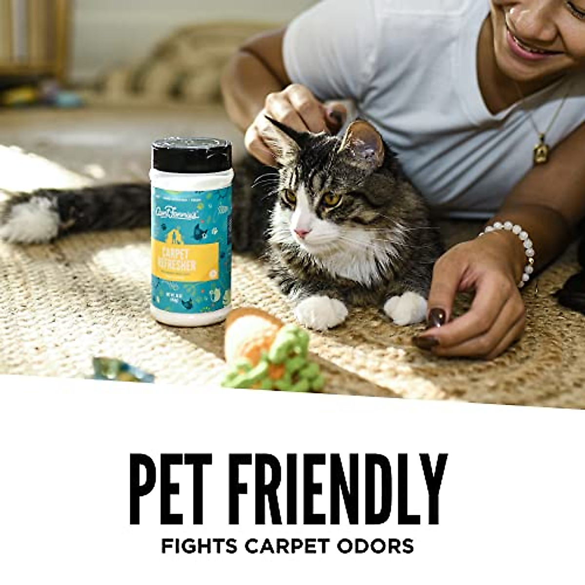 Aunt Fannie's Cat Carpet Refresher, Odor Neutralizing Powder for Homes with Cats, Kittens and Other Pets, Bright Lemon Scent, 16 Ounce (Pack of 1)