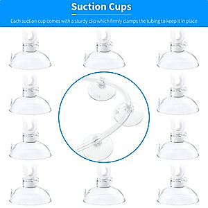 AquaMonica Aquarium 355 Inch Airline Tubing Air Pump Accessories Set 6 Barb Check Value for Fish Tank 8 Aquarium Suction Cups 6 Barb air Controller and 18 in Total for I,L,T Shape Barb Connectors