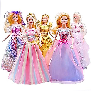 5 Sets Doll Clothes Handmade Doll Dress for 11.5 Inch Doll Wedding Party Dresses Gown Outfit Costume Suit for 11.5 inch Dolls Random Styles