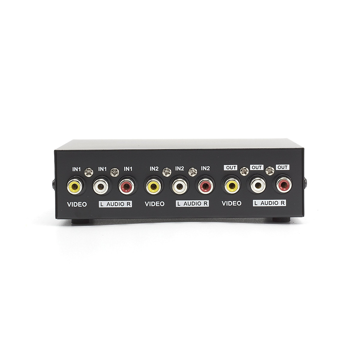 THE CIMPLE CO 2 Way AV Switch - 2 Input 1 Output RCA Selector Switch for Composite Audio and Video - Switcher Box - Includes RCA Composite Cable (Black)