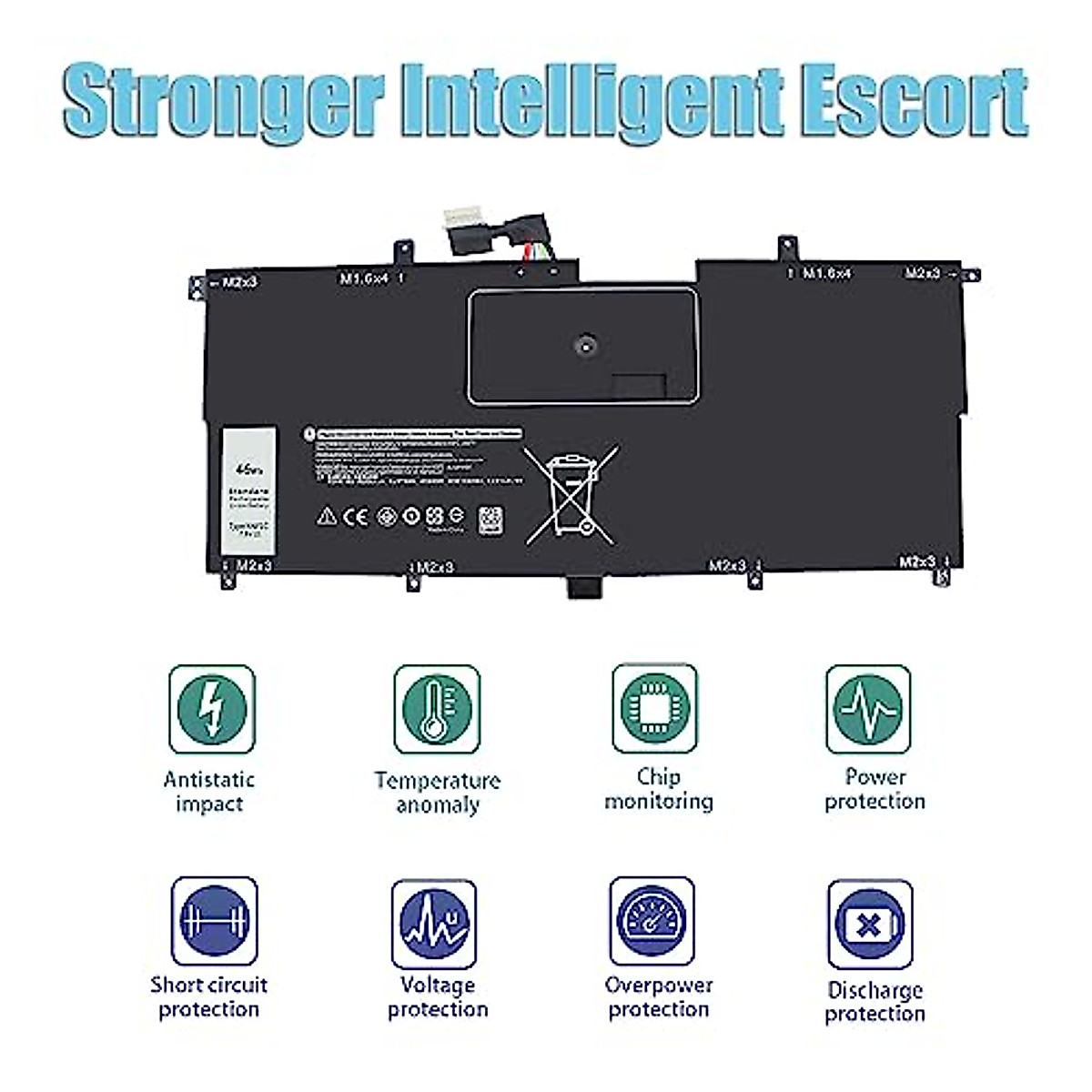Bovekeey 46Wh NNF1C Battery HMPFH for Dell XPS 13 13-9365 2-in-1 P71G D1605TS D1805TS D2805TS D3605TS D3805TS D4605TS P71G001 NNFIC 0NNF1C 0HMPFH 7.6V 4-Cell Laptop Power Supply